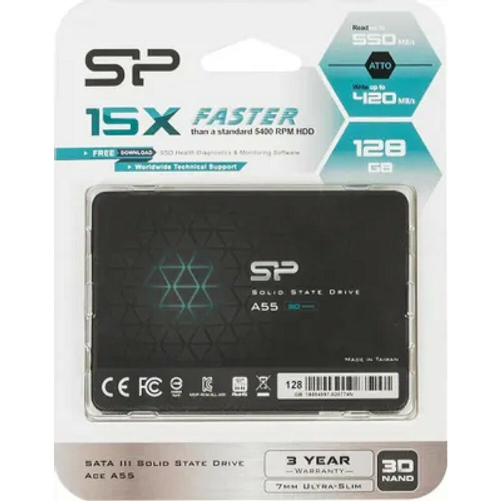 SSD диск Silicon Power SP128GBSS3A55S25, 128 ГБ SATA
