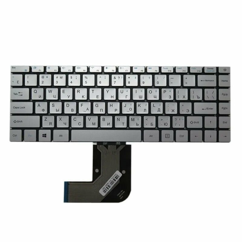 RTDPART Клавиатура проводная Ноутбук версия без подсветки клавиатура для Teclast F7 PLUS русский RU серебристый без рамки, Русская раскладка, серебристый