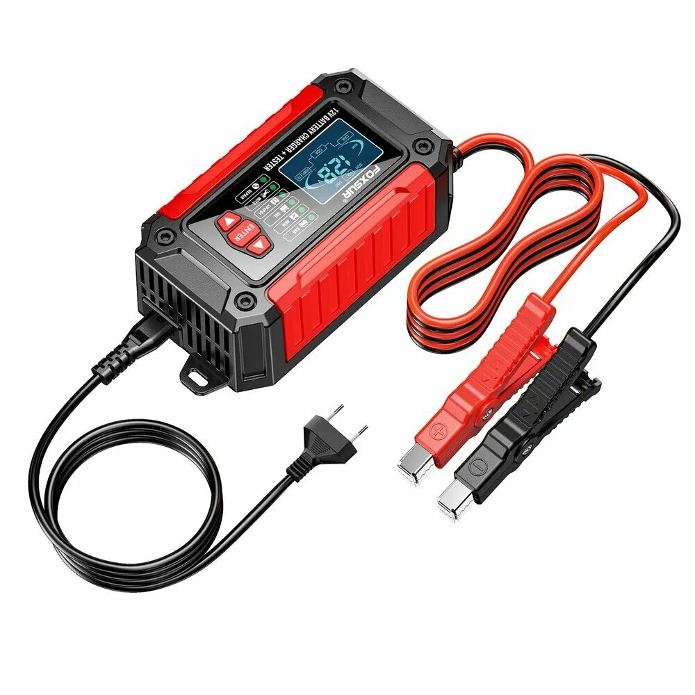 FOXSUR 12V 6А зарядное устройство тестер для мотоциклов автомобилей