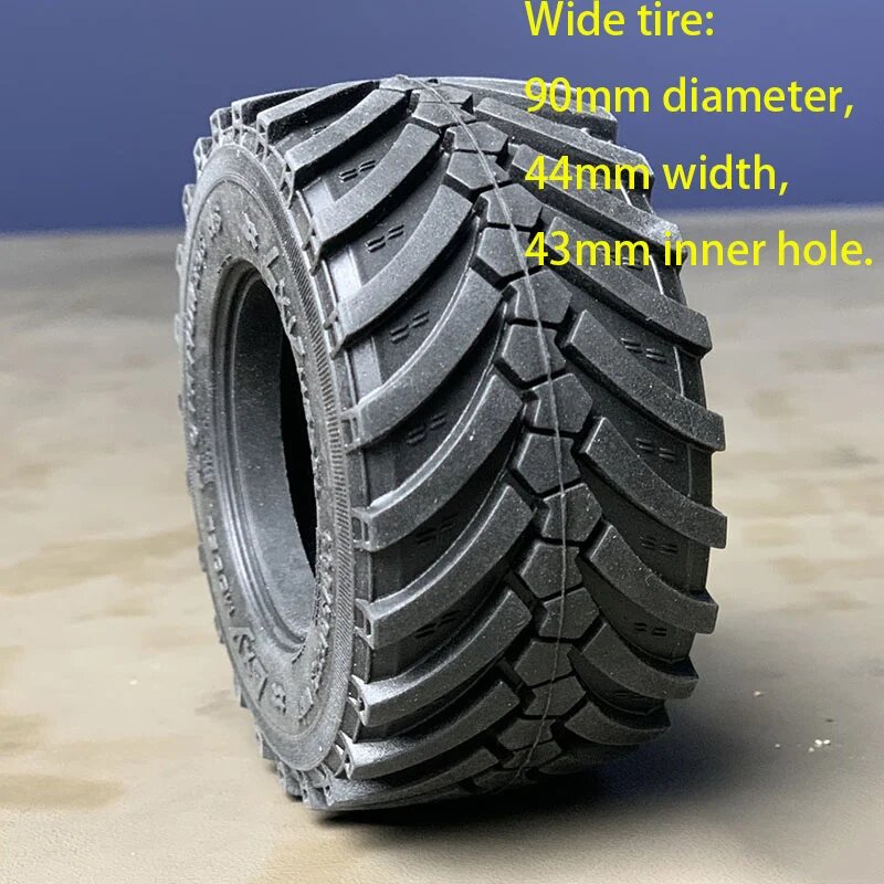 Гравийные шины для Tamiya RC Truck 1/14 Черный, 1pcs A wide tire