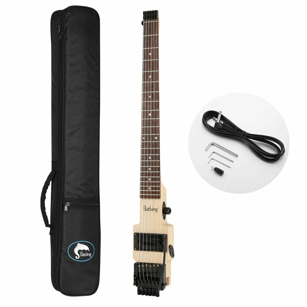 Batking Электрогитара Fixed Headless Guitar_Black Fixed Bridge Design 6-струнная, корпус Клен