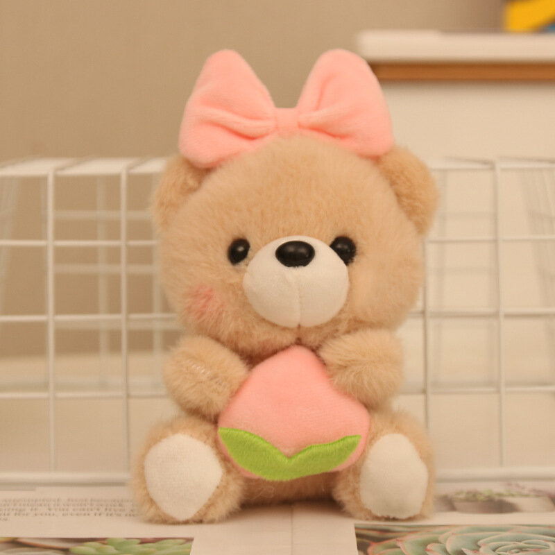 Милый плюшевый брелок в виде медвежонка с бантиком, подвеска для сумки в виде мультяшного медвежонка — отличный подарок для друзей.