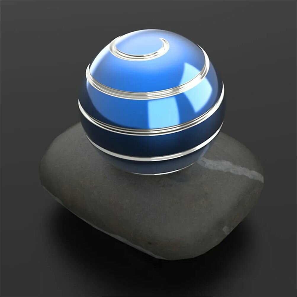 Кинетический вращающийся шар / Настольная игрушка фиджет / Металлический офисный антистресс