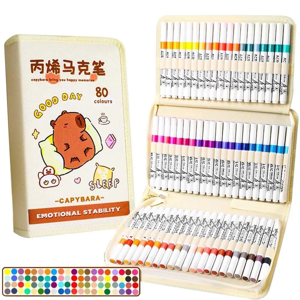 Capibara детские акриловые ручки 24/36/48 цветов 80 colors