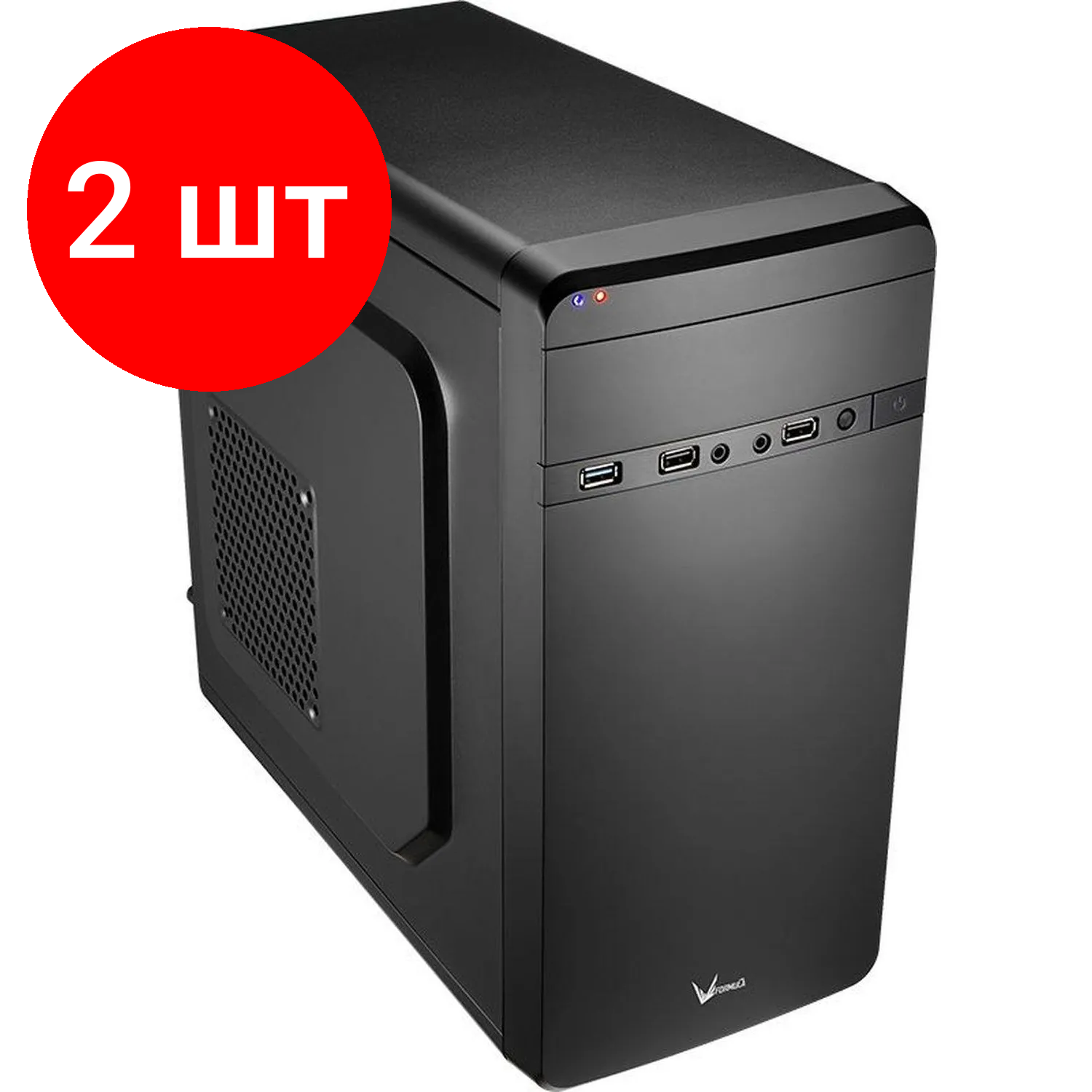 Комплект 2 штук, Корпус Formula V Line QS-180 mATX USB3.0x1/USB2.0x2/audio (Qs-180)[1038240