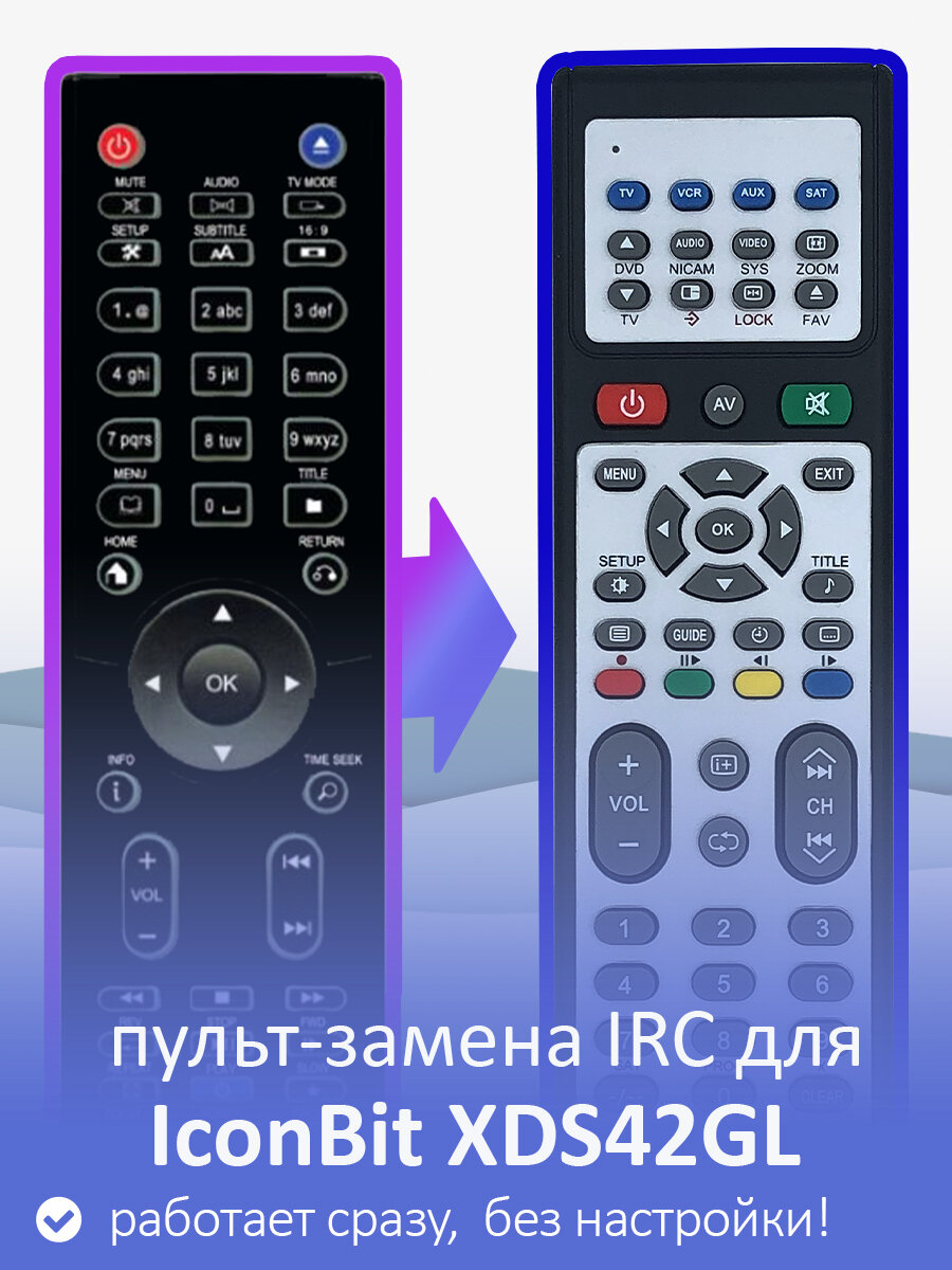 Пульт-замена для IconBit XDS42GL