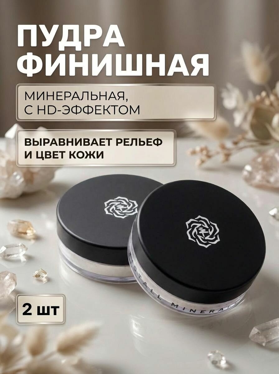 Пудра финишная с HD-эффектом для лица (прозрачная), набор 2 шт