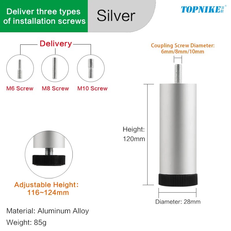 Регулируемые опорные ножки для мебели, винты для ножек стола, кронштейны для дивана M8, удлинители для ножек шкафа, металлическая замена ножек кровати