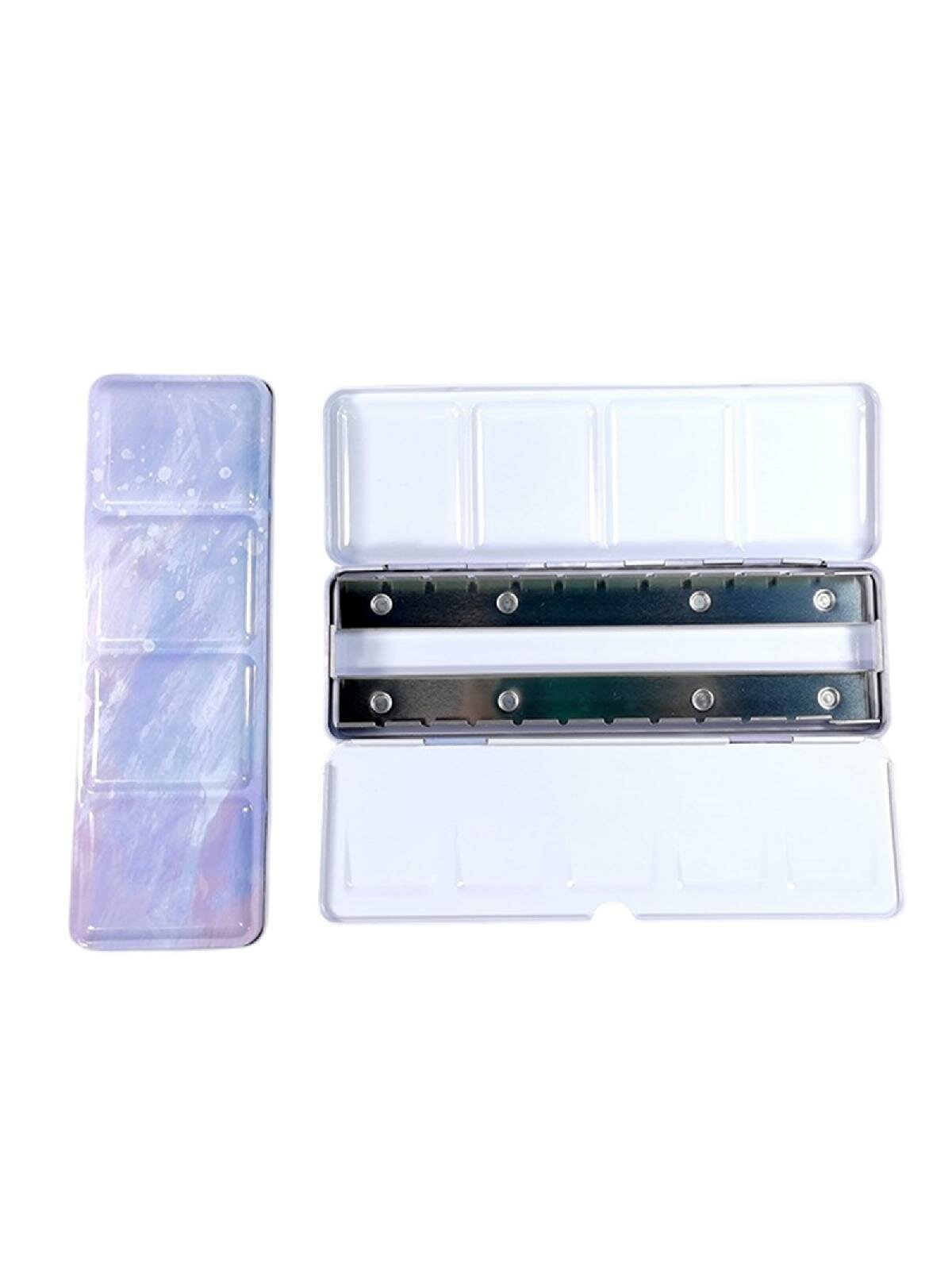 Переносной металлический лоток для краски на 24 луночки Дорожная коробка для рисования акварелью