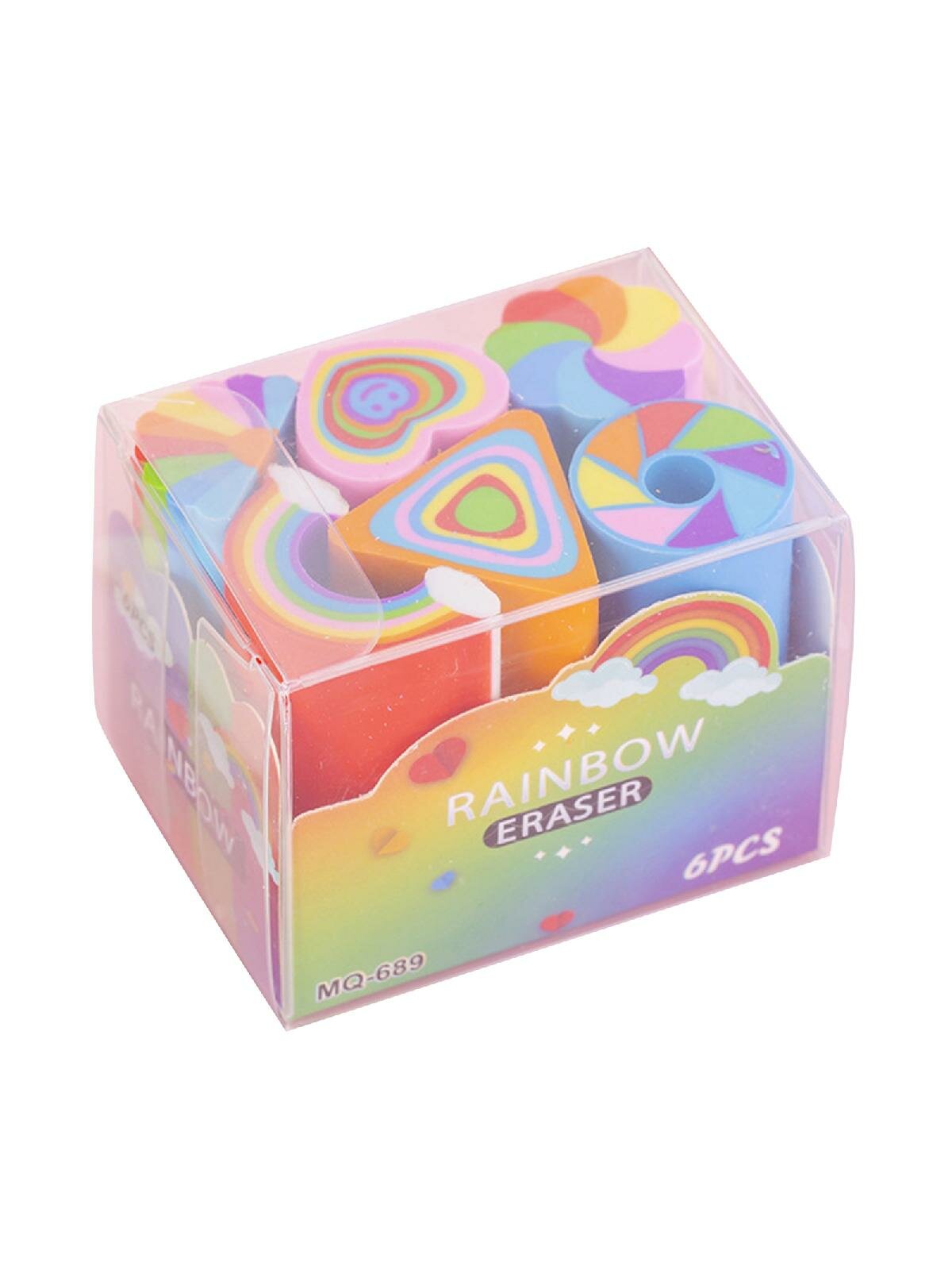6 Шт. карандашные ластики Rainbow Erasers Love Heart Eraser Наградной подарок для детей