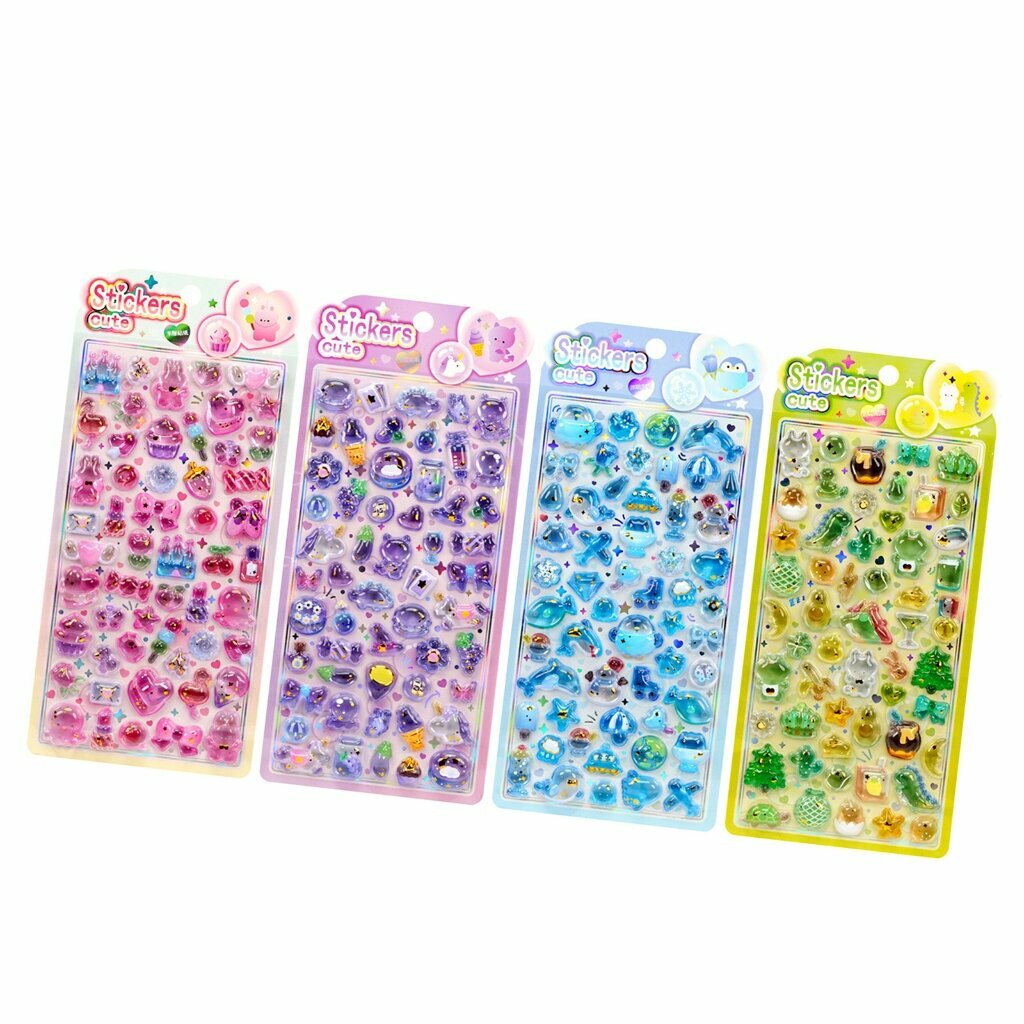 Случайный набор трехмерных наклеек с тиснением cute pet animal crystal 3d