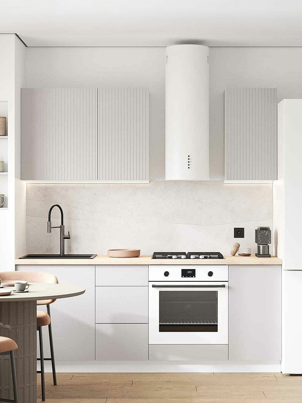 Кухонный гарнитур Комби 2 м, мебель для дома и кухни, Белый / Нео