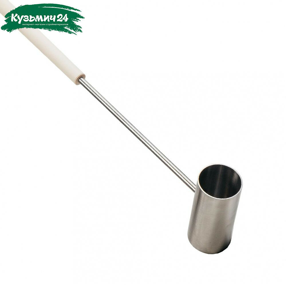 Ковш Стакан, объем 0.5 л, нержавеющая сталь, для бани и сауны, ручка из дерева
