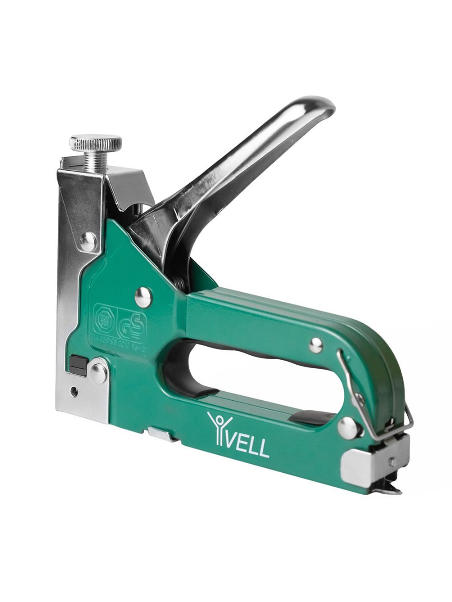 Степлер строительный мебельный Vell, регулируемый, под скобы 4–14 мм, ударный {V90351}