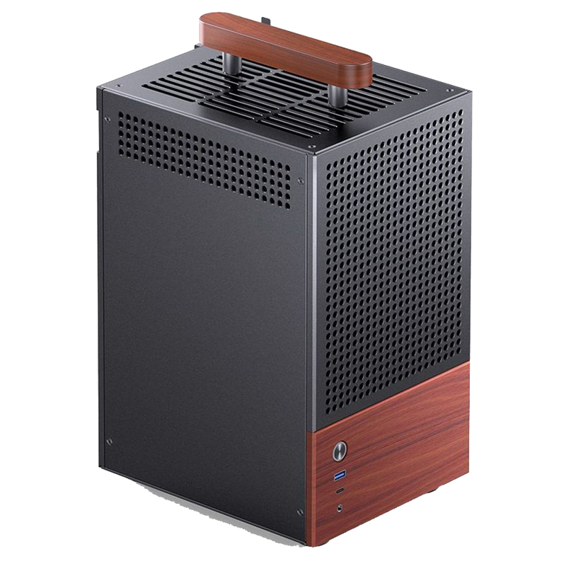 Корпус без блока Case JONSBO T6, Mini-Tower, 1x140mm, 1xUSB-A 3.0 + 1xUSB-C 3.2, mITX, wood panel + wooden handle Black
