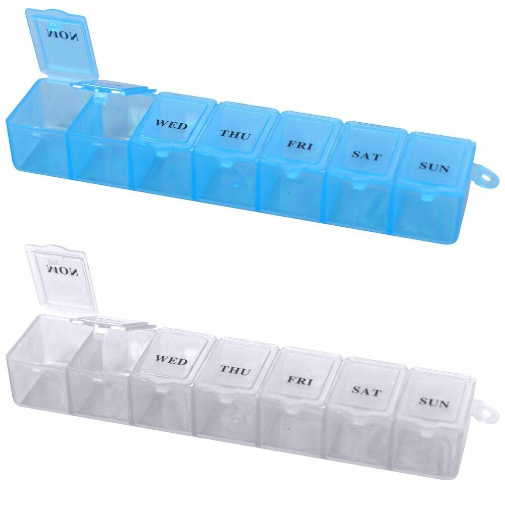 Таблетница на неделю "Неделя", 15х3х2 см из пластмассы (без выбора цвета)