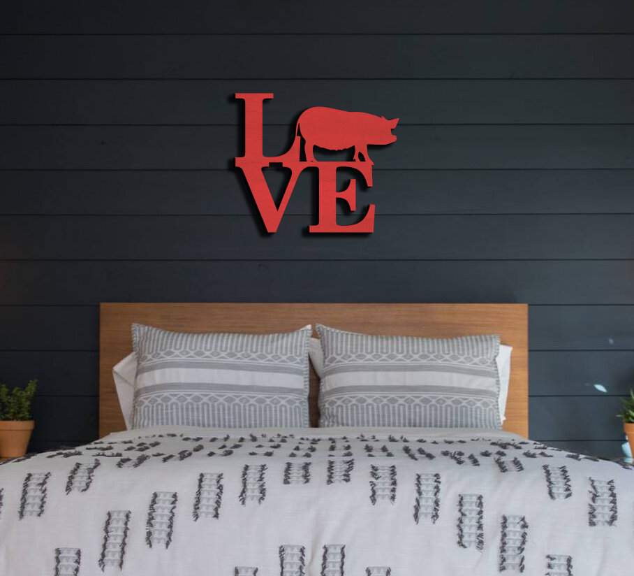 Декор на стену "Свинья", декорация настенная, панно из дерева (Микропиг, поросенок)