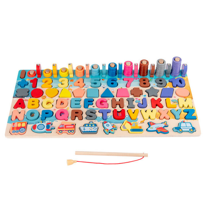 Доска для подсчета трафика с цифрами и буквами, развивающая интеллект детей, раннее образование, развивающая головоломка для малышей, строительные блоки, игрушка для рыбалки