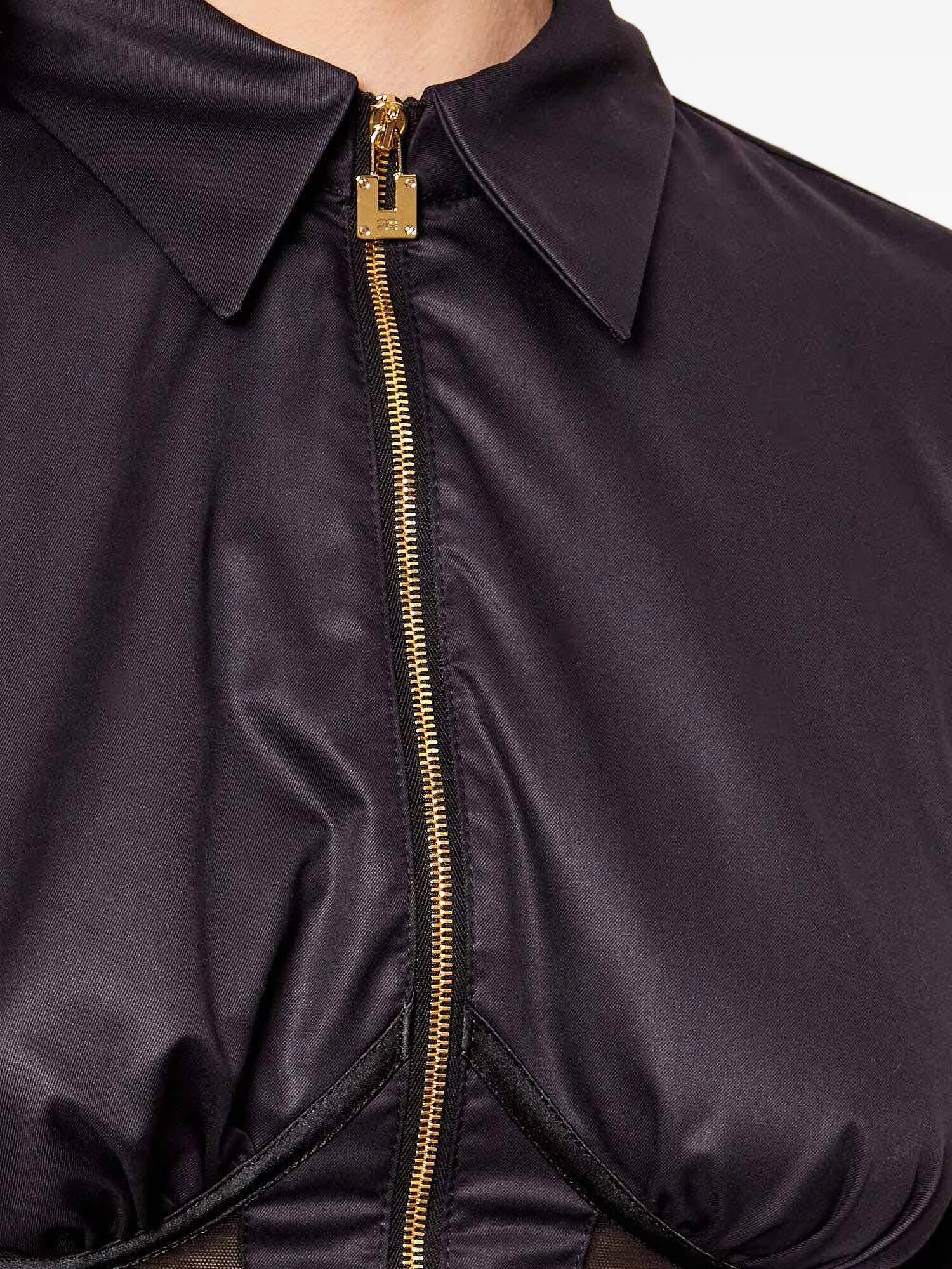 Рубашка Elisabetta Franchi Long-sleeved zip shirt, размер 40, черный — фото 1