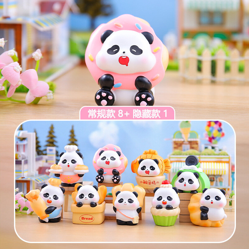 Китайский тренд, мультяшный милый жадный панда, ежедневная фигурка в слепой коробке, декор, праздничный подарок, дропшиппинг