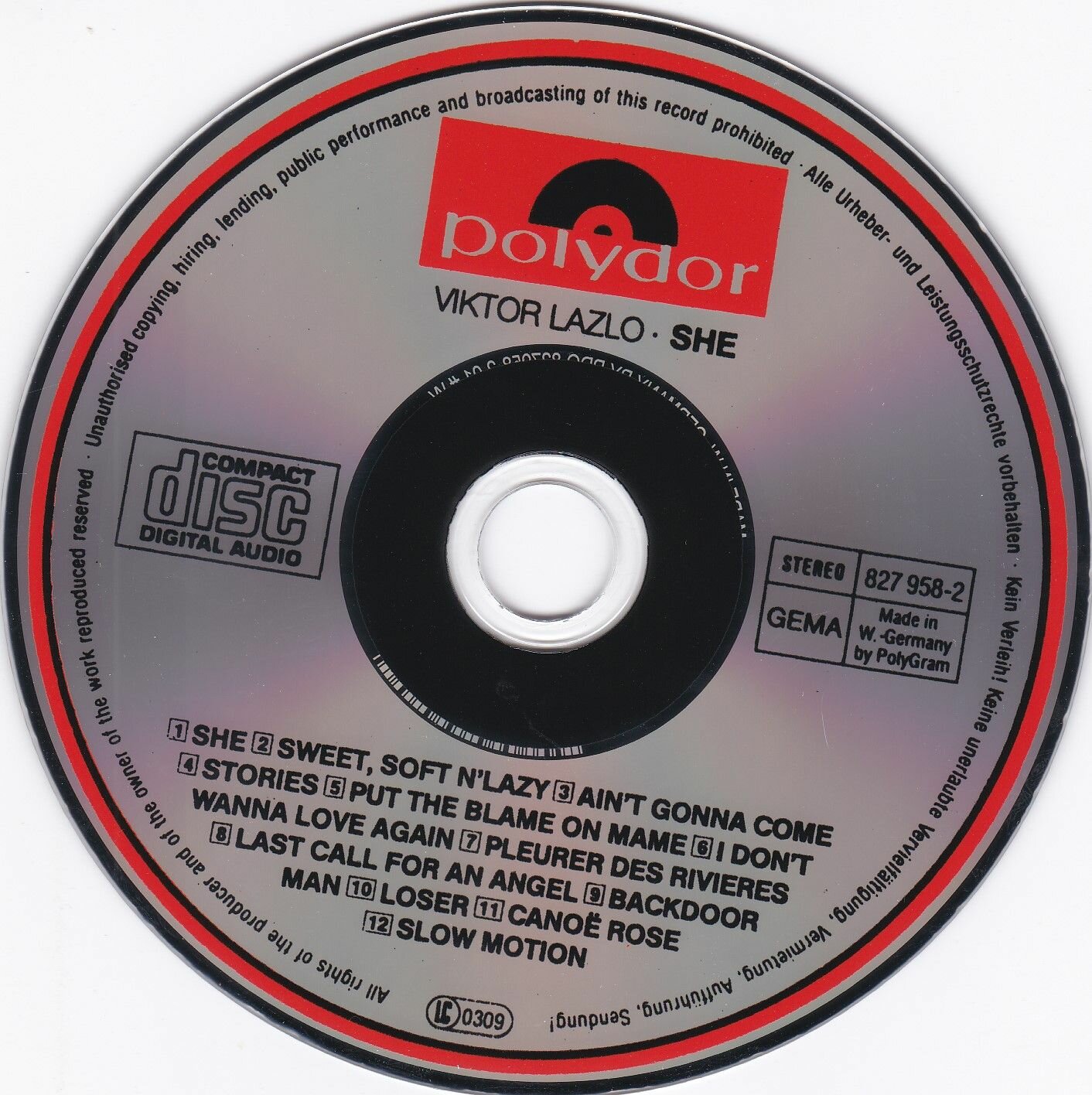 Viktor Lazlo - "She", 4-page, CD-Аудио — фото 1