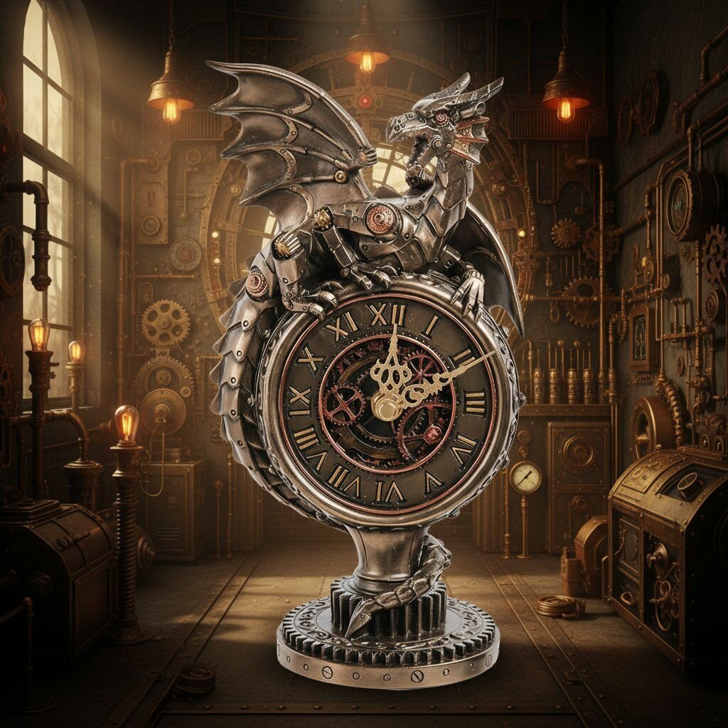 Часы настольные в стиле Стимпанк Дракон A2159469