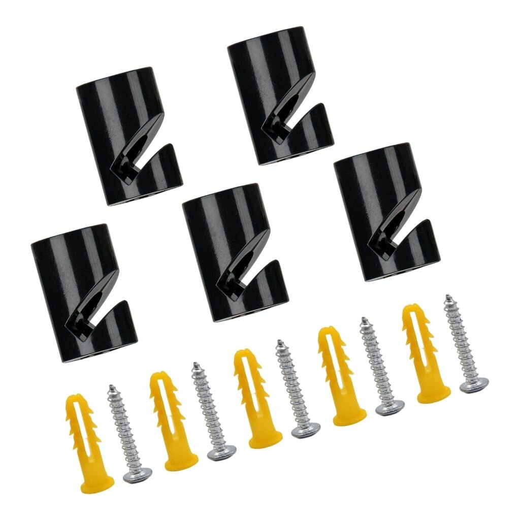 5 шт. Крючки для кабеля люстры, держатели шнура, компактные держатели проводов, Черный