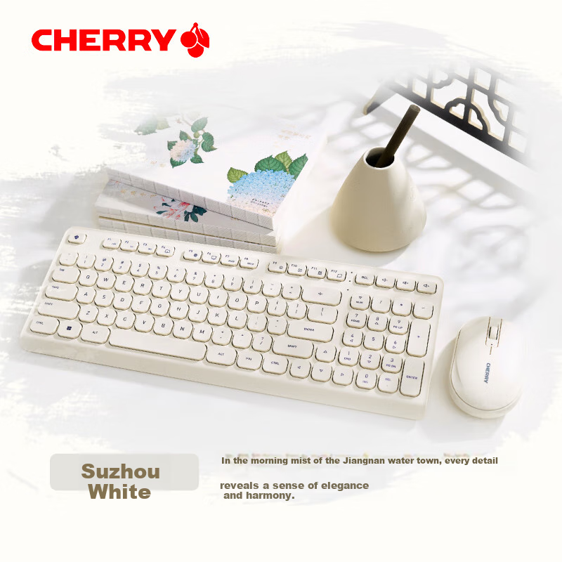 CHERRY DW2380 беспроводной комплект клавиатуры и мыши обновленная версия 98-клавишная тихая мембранная модель для