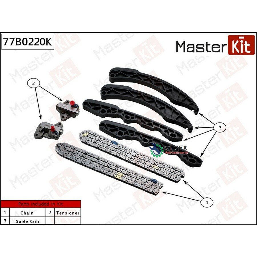 MASTERKIT 77B0220K Комплект цепи ГРМ Subaru FA20D, FA25 77B0220K