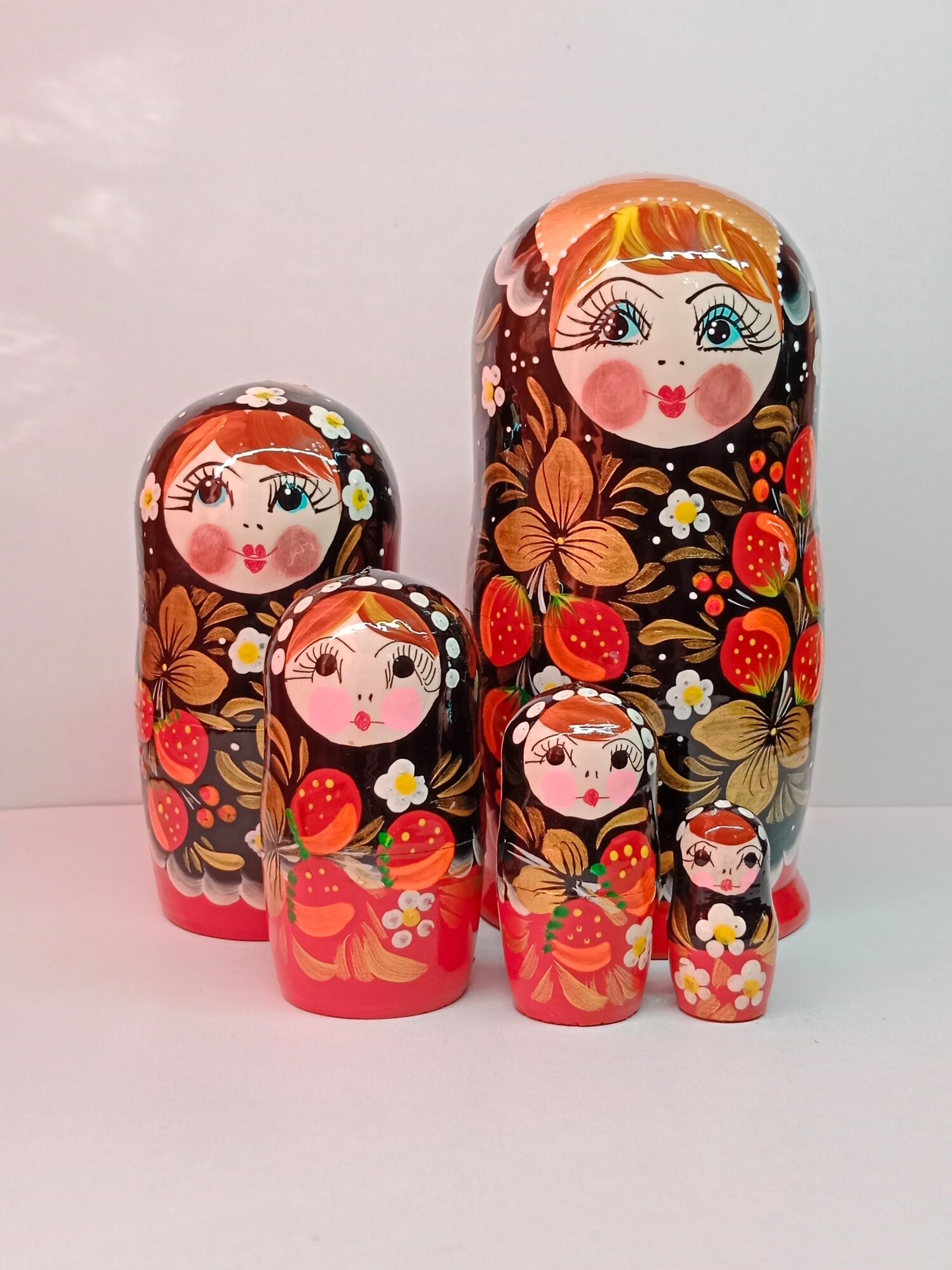 Матрешка деревянная 18см, 5в1, ручная роспись