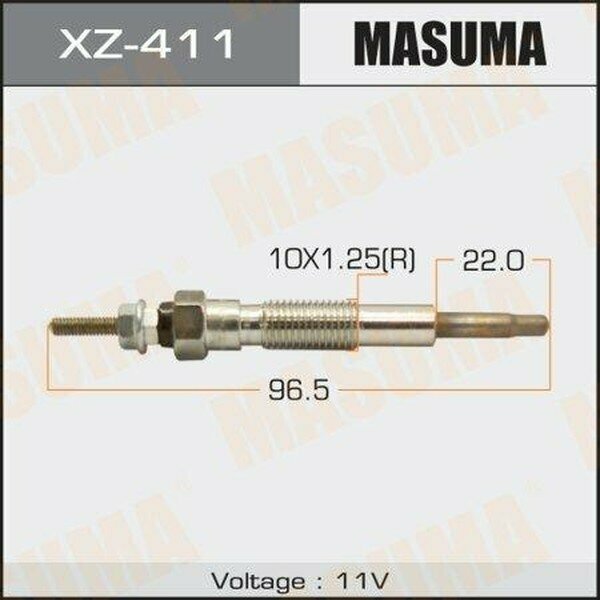 Свеча накаливания MASUMA XZ-411 PZ-702, HA 1, 10, 100 Mazda Bongo 1986-1999, Mazda Bongo Brawny 1997-1999
