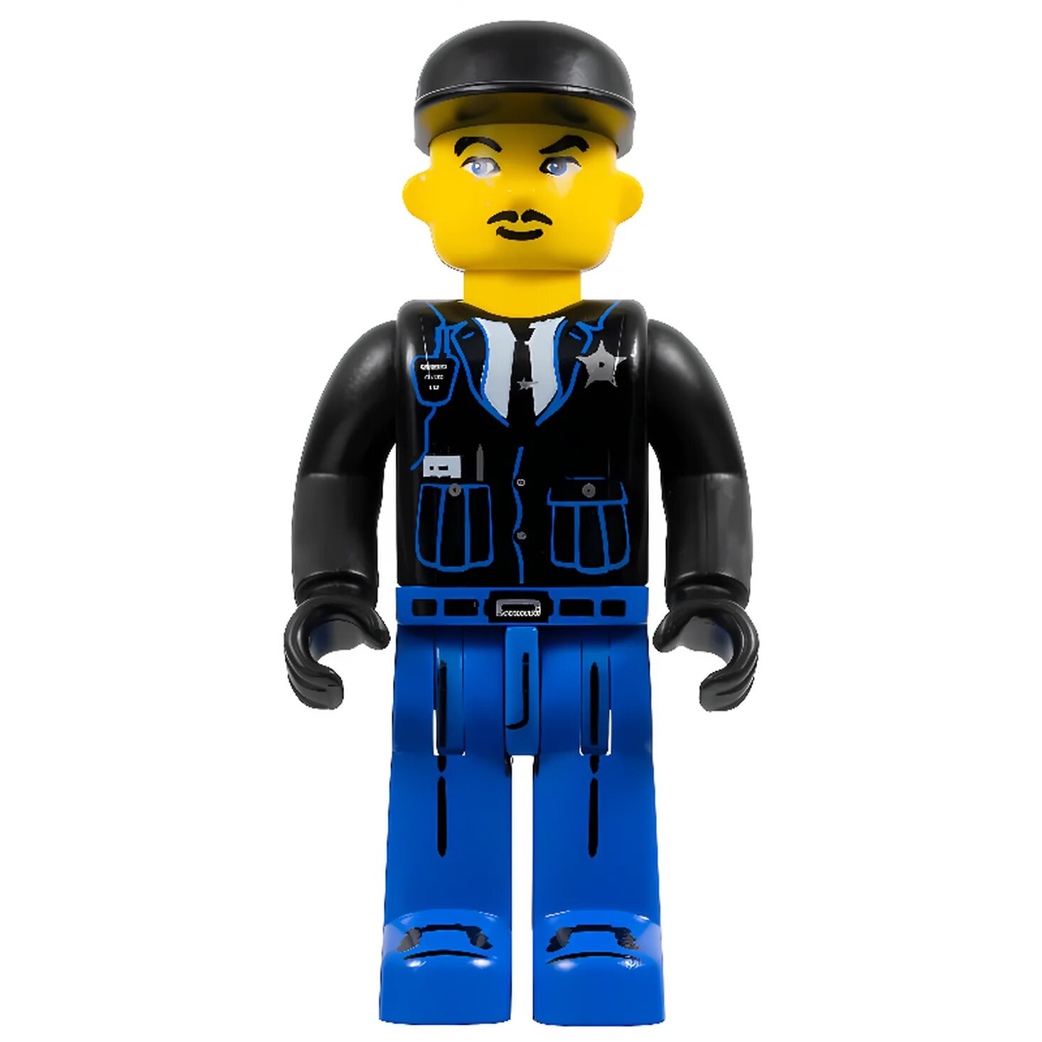Минифигурка Lego 4 Juniors Police - Blue Legs, Black Jacket, Black Cap 4j017 U