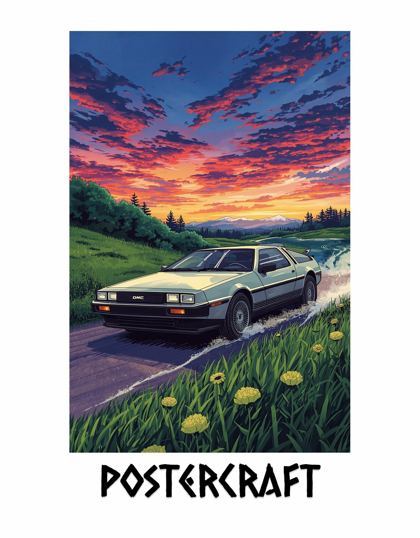Постер "Delorean DMC", 29.7х42см, А3, глянцевый