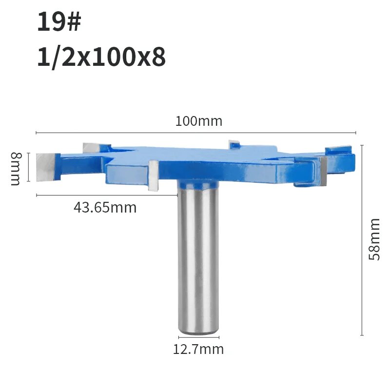 Фрезы PTA Z6 T типа для дерева 12.7x100x8