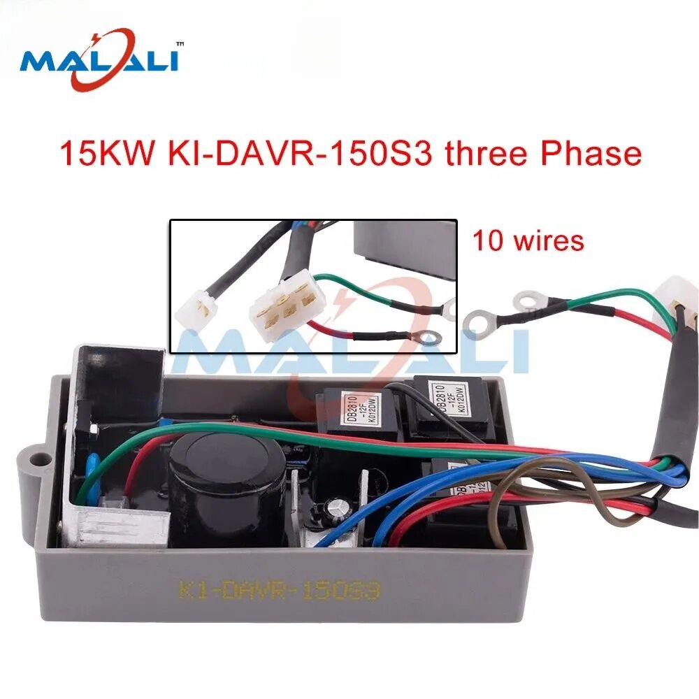 Malali KI-DAVR-150S3 AVR 220В для однофазных/трехфазных генераторов Kipor до 15КВт