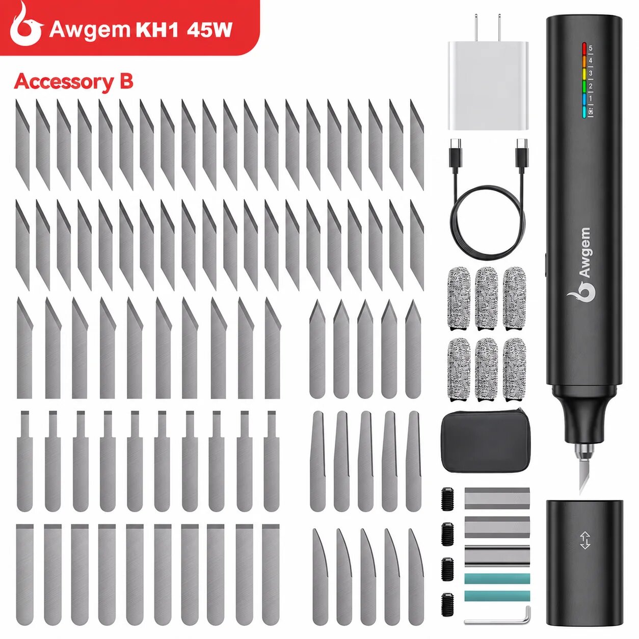 Портативный ультразвуковой резак Awgem KH1 EU Plug, KH1 45W Set B