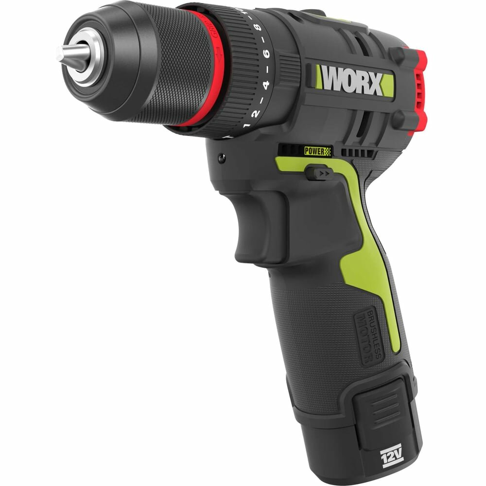 Дрель-шуруповерт WORX Professional аккумуляторный ударный бесщеточный 12В, 40Нм, 2Ач х2, ЗУ, в кейсе WU131X