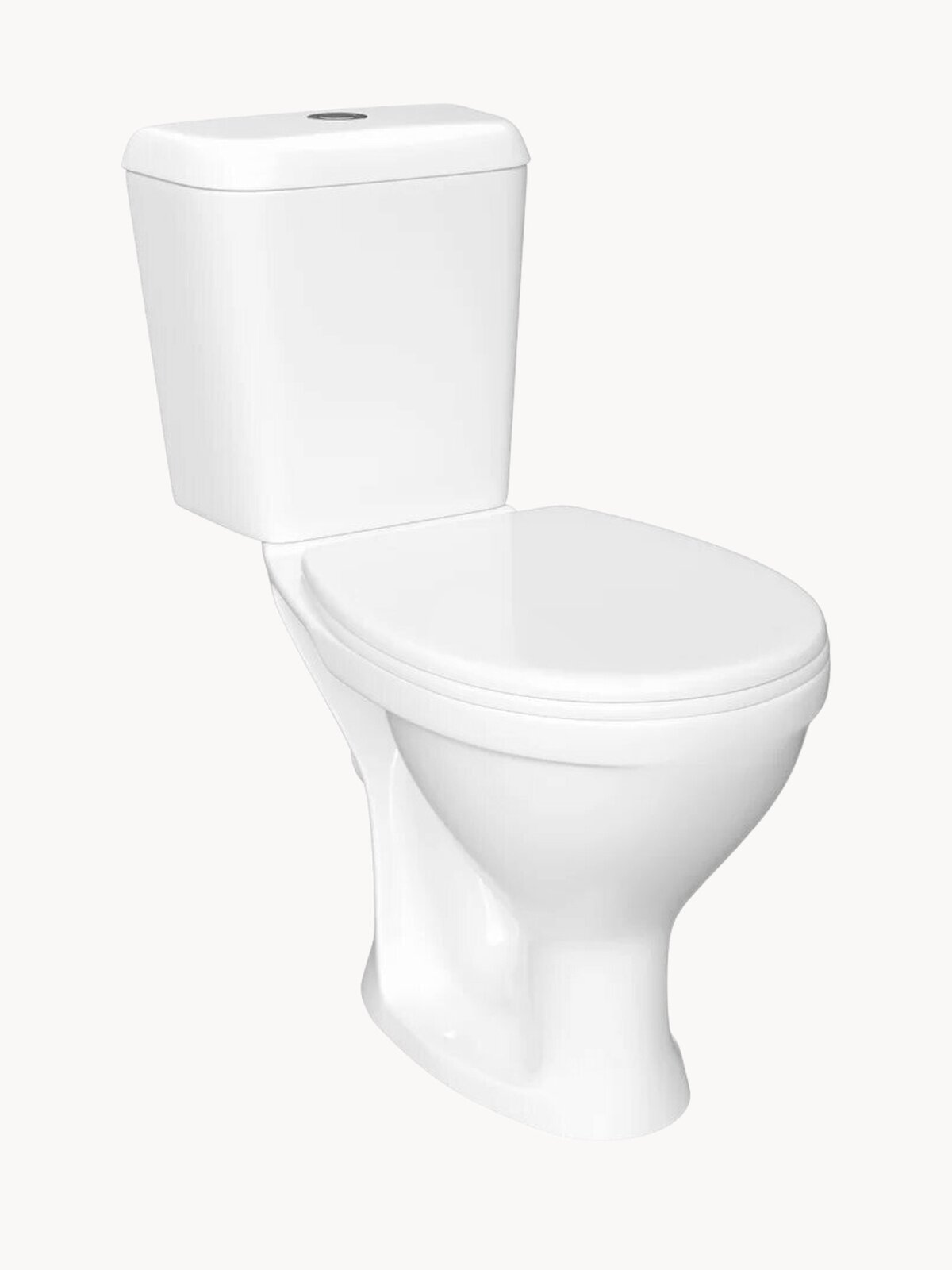 Унитаз-компакт напольный DIWO Сочи 0402 фаянсовый, белый, глянцевый, овальный, сиденье для унитаза в комплекте, с прямым выпуском