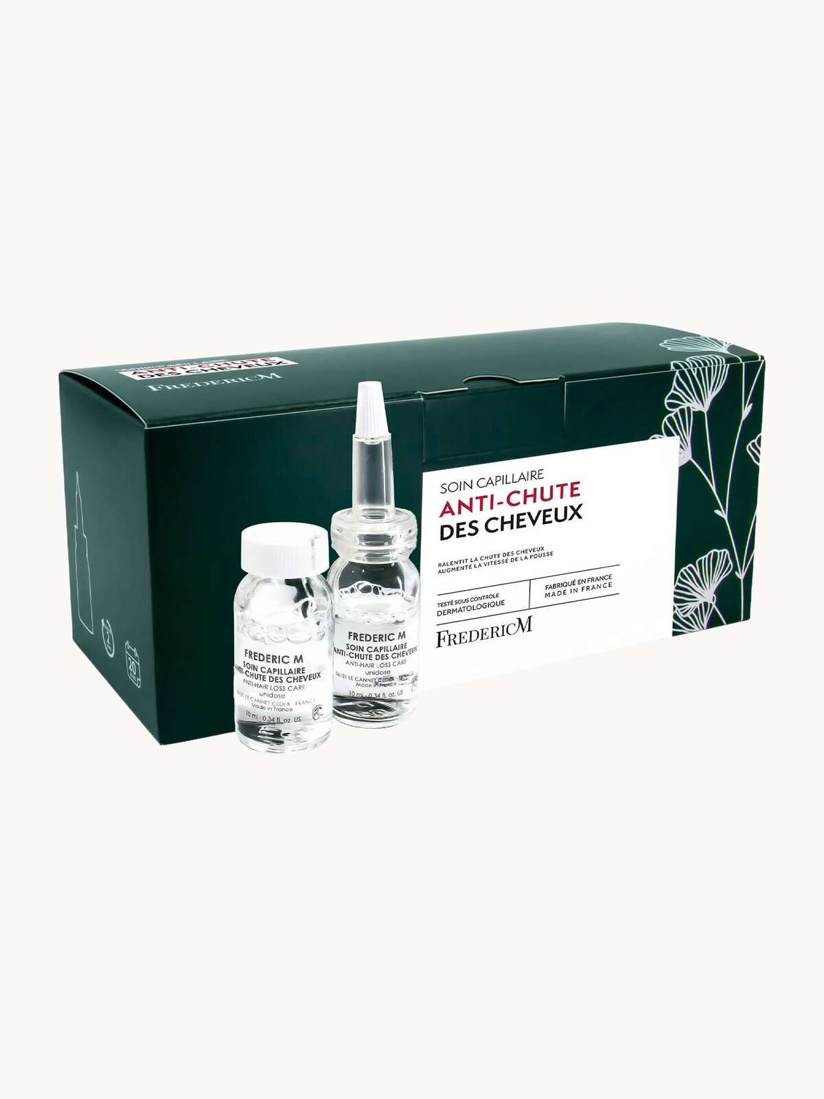 Набор ампул для волос Frederic M, против выпадения, с репейником, женьшенем и витаминами 10 ампул по 10мл Франция