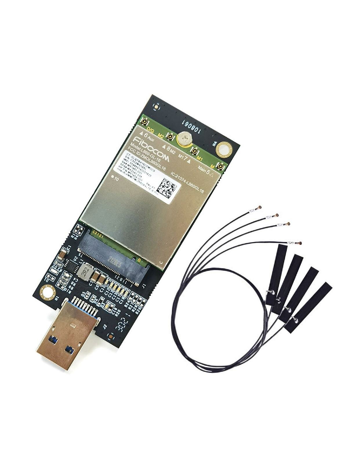 L860-GL-16 LTE CAT16 Module 4G 5G WWAN Card GPS 1Gbps USB Adapter Support LTE&WCDMA USB3.0 WWAN Card