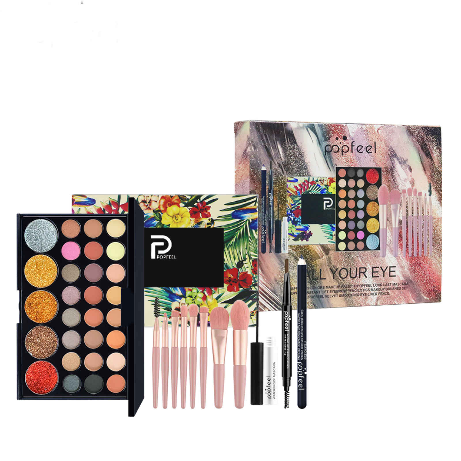 Комплект для макияжа Eyeshadow Palette, Mascara, Eyeshadow Brush, Eyeliner, Eyebrow , 12piece