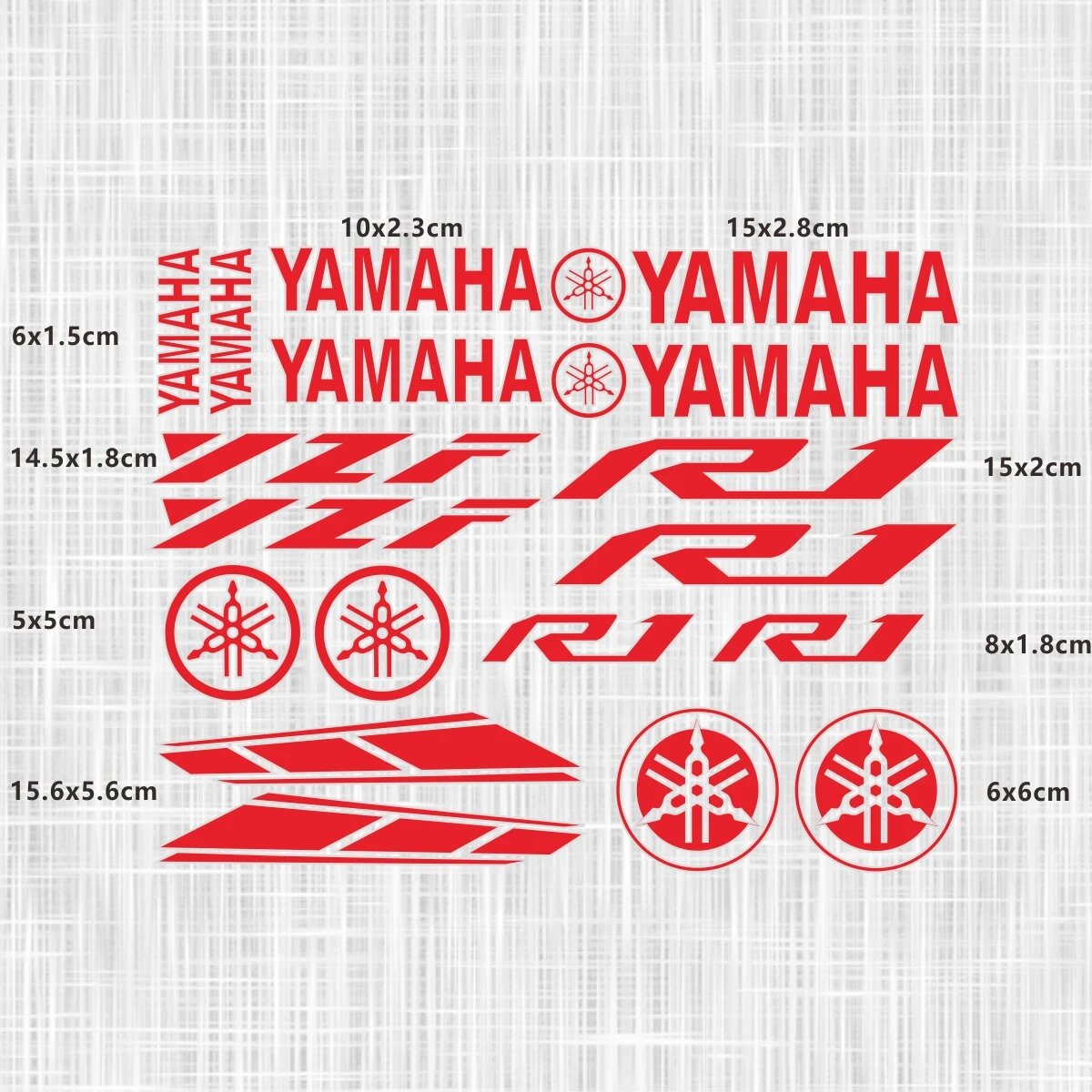 Наклейка с логотипом Yamaha R1, наклейки на мотоцикл, водонепроницаемая светоотражающая Красный, Red