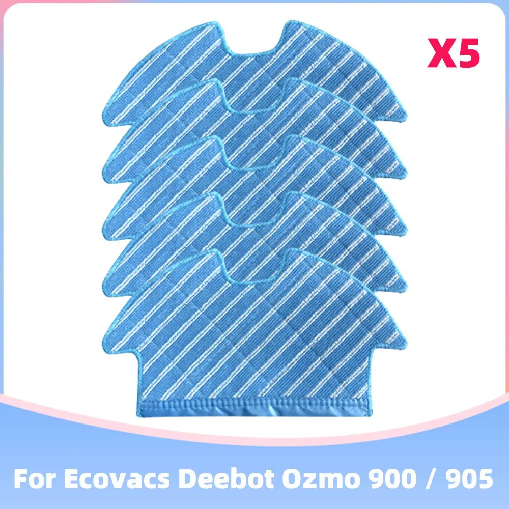 5шт. Моющие салфетки для Ecovacs Deebot Ozmo 900/905, Синий, Set F