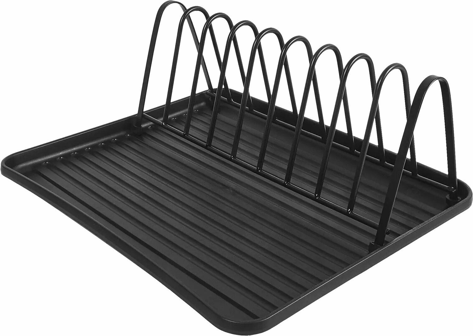 Сушилка для посуды с поддоном Delinia 36x13.6x29 см металл цвет черный