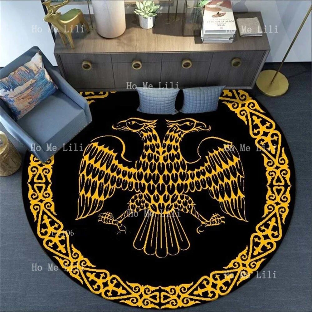 Круглый ковер с орлом, Headed Eagle 1, 100x100cm