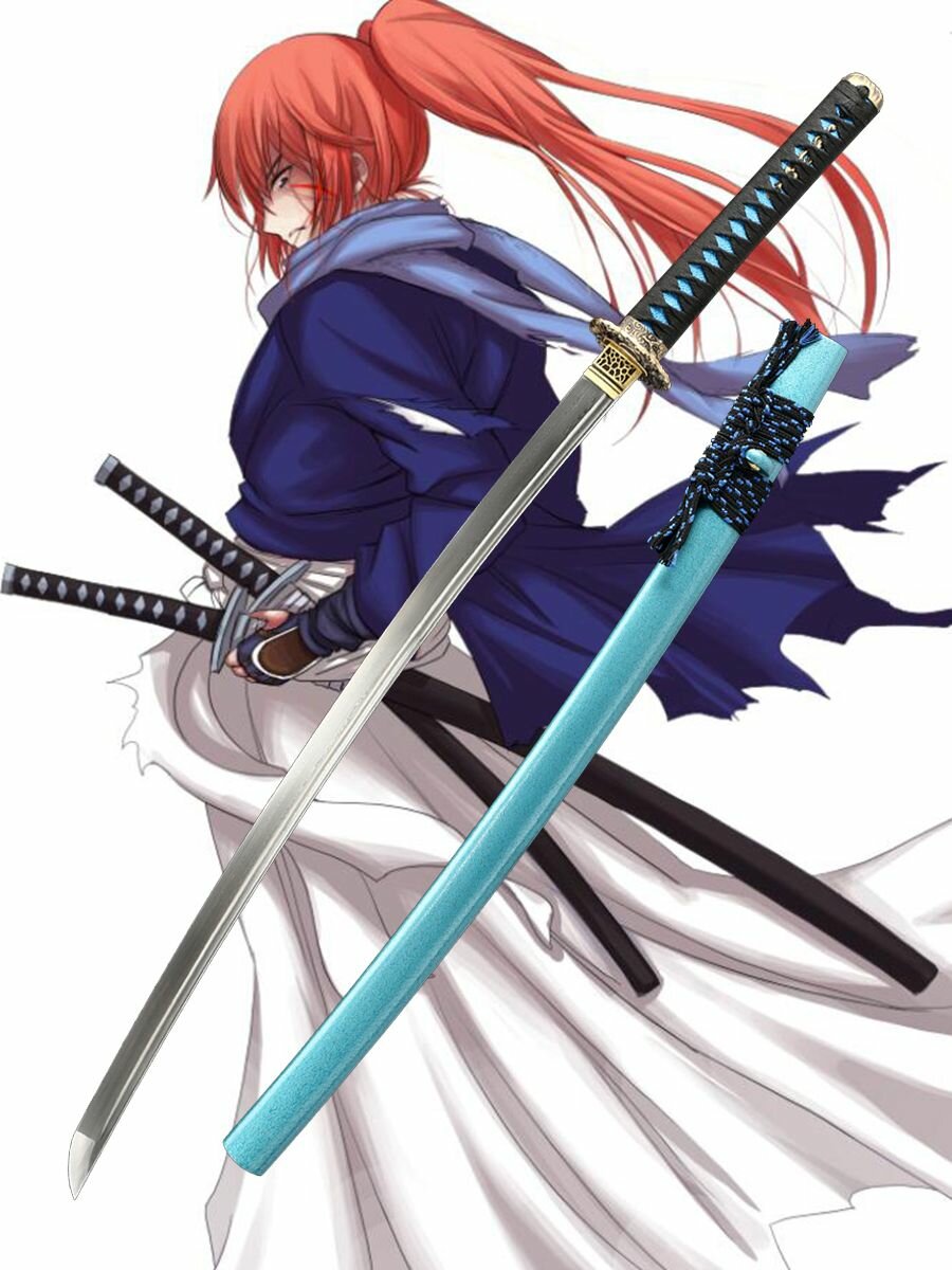 Катана, катана Металлическая, Ценные сувениры, Ручная ковка, ретро, Дамасская сталь,103 см, жесткость 55 HRC