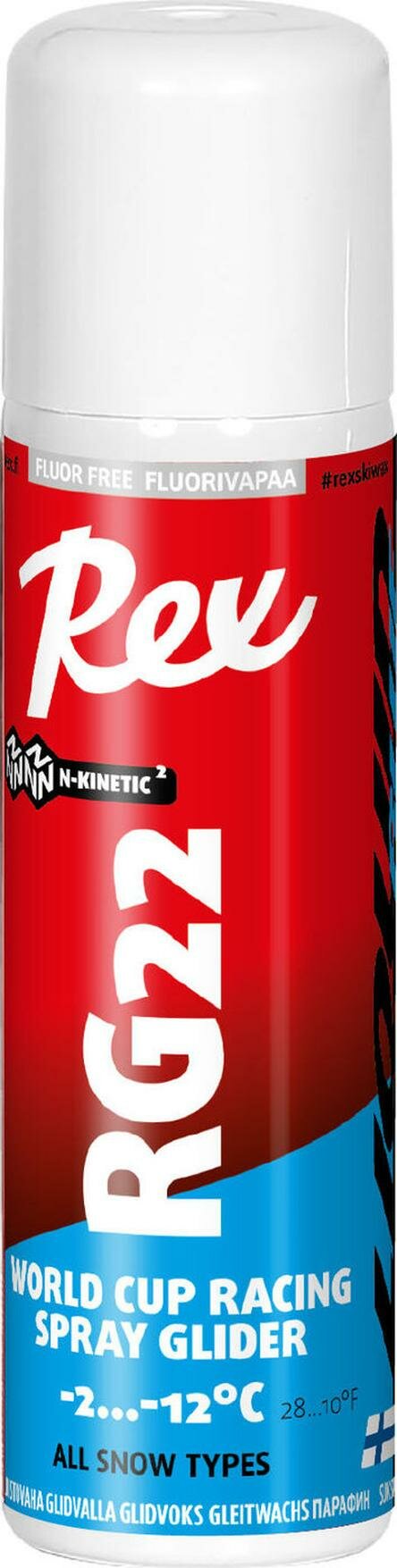 Гоночный жидкий парафин Rex RG22 Blue Spray, рабочая температура от -12° до -2°С, 150 мл