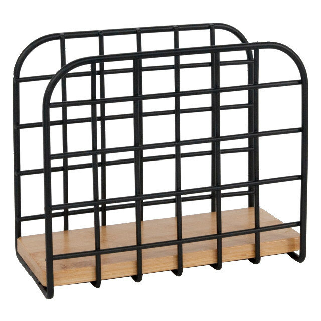 Салфетница TODELIA Black&Wood 14,5х7х12,2см нерж. сталь, бамбук