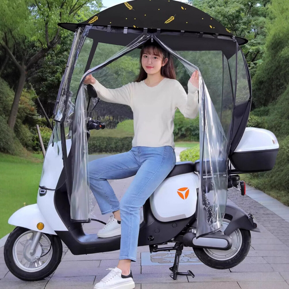 Навес для электромобиля, с аккумулятором, полностью закрытый, с зеркалами заднего вида