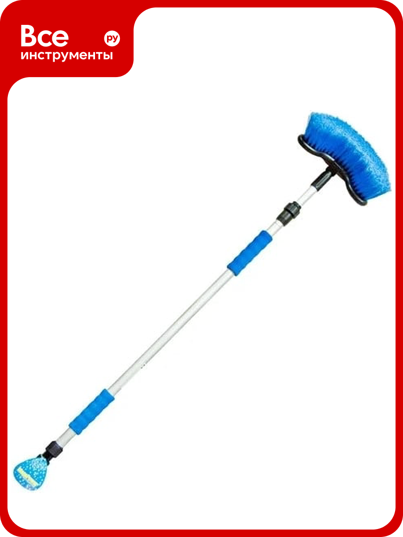 Телескопическая щетка для мойки MEGAPOWER с клапаном регулировки воды, 100-170 см, с переключателем, 1 M-71706 для регулировки потока